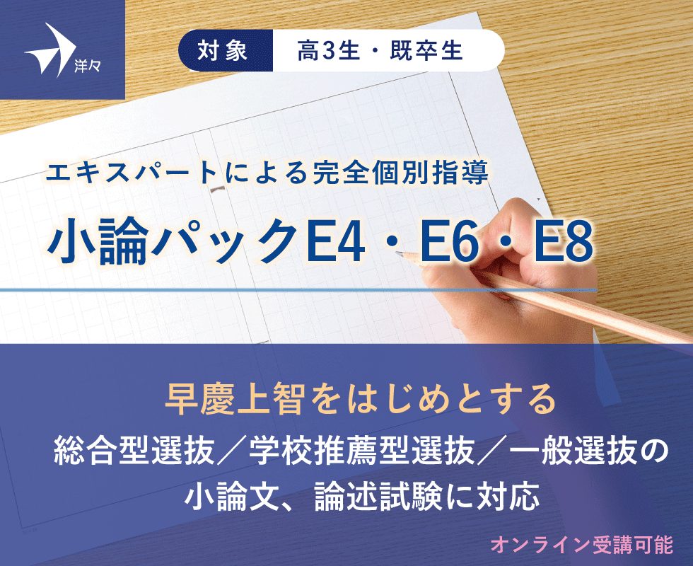 小論文パックE4･E6･E8（単科コース） | 総合型選抜の個別指導塾 洋々